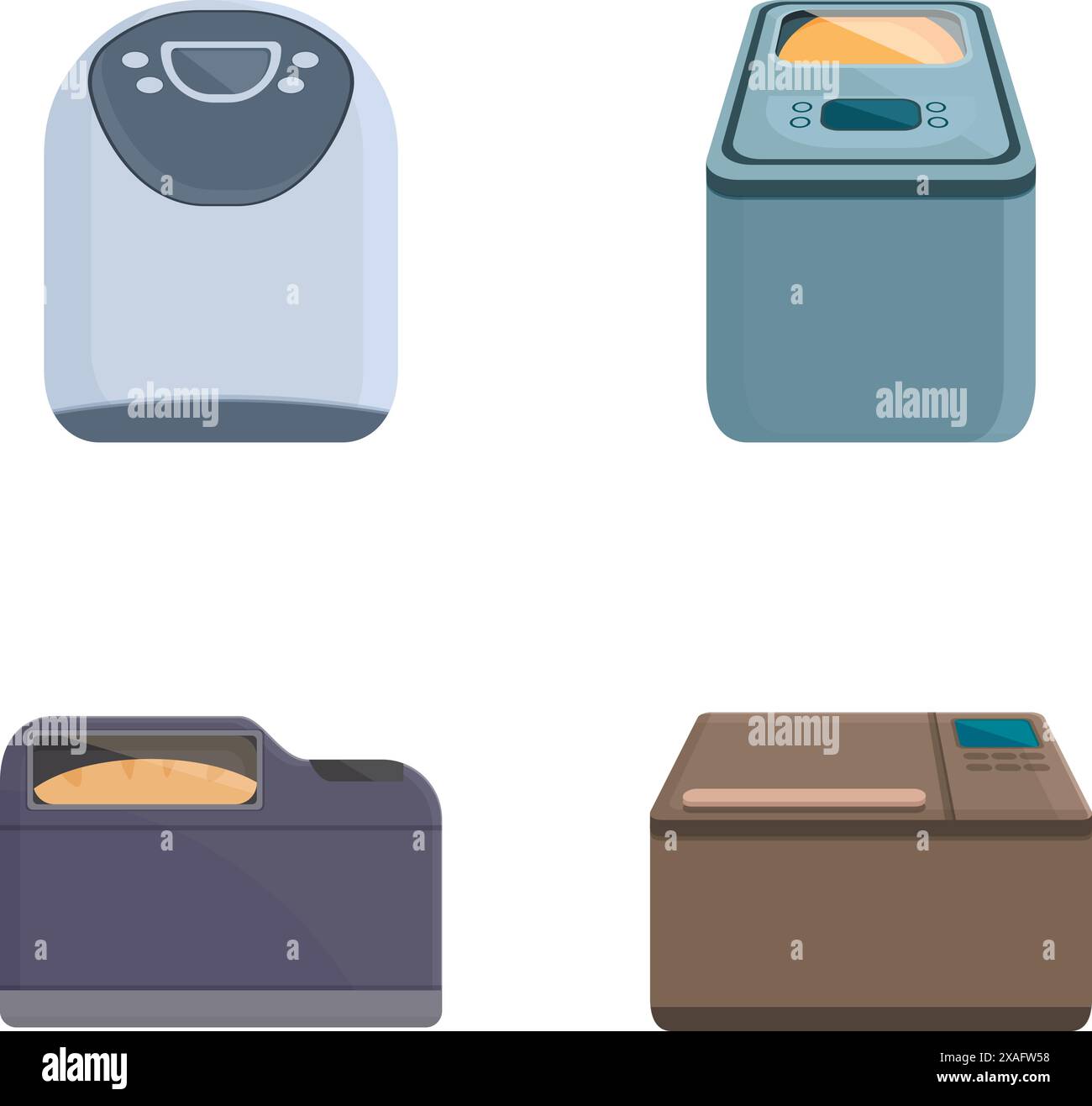Illustration collection of four different styles of electric bread ...
