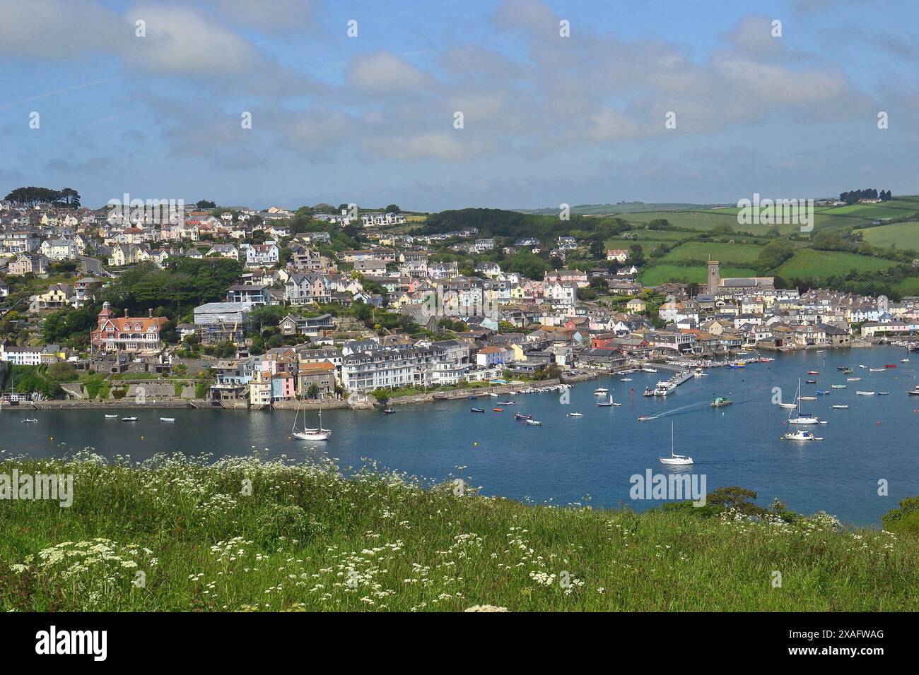 A Beautiful View of the town of Salcombe South Devon England Stock ...