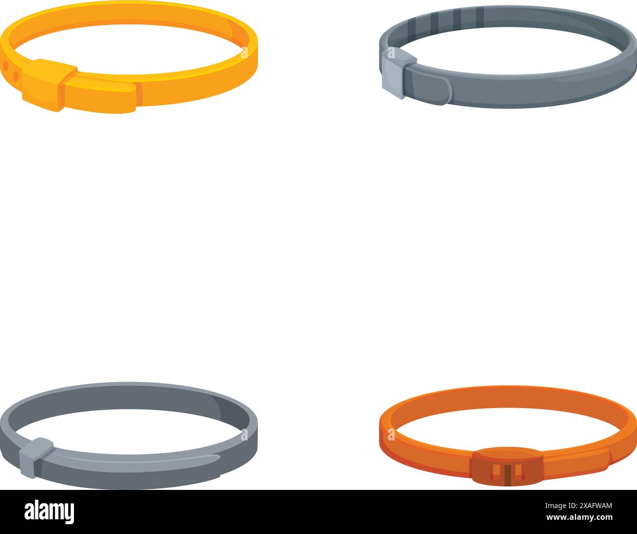 Colorful wristband illustrations in orange and gray, perfect for icons ...
