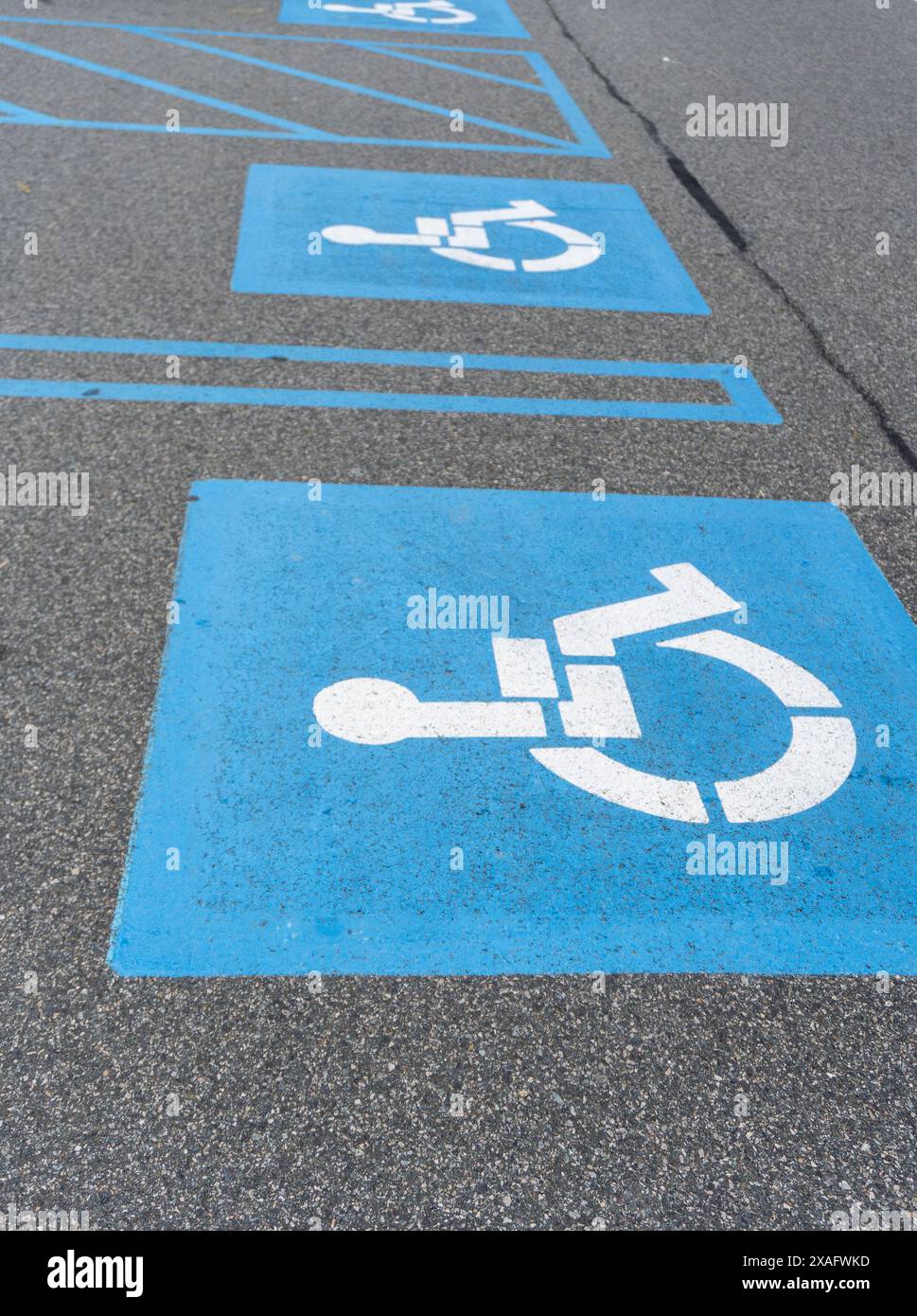 Handicapped parking spots in a Home Depot parking lot Stock Photo - Alamy