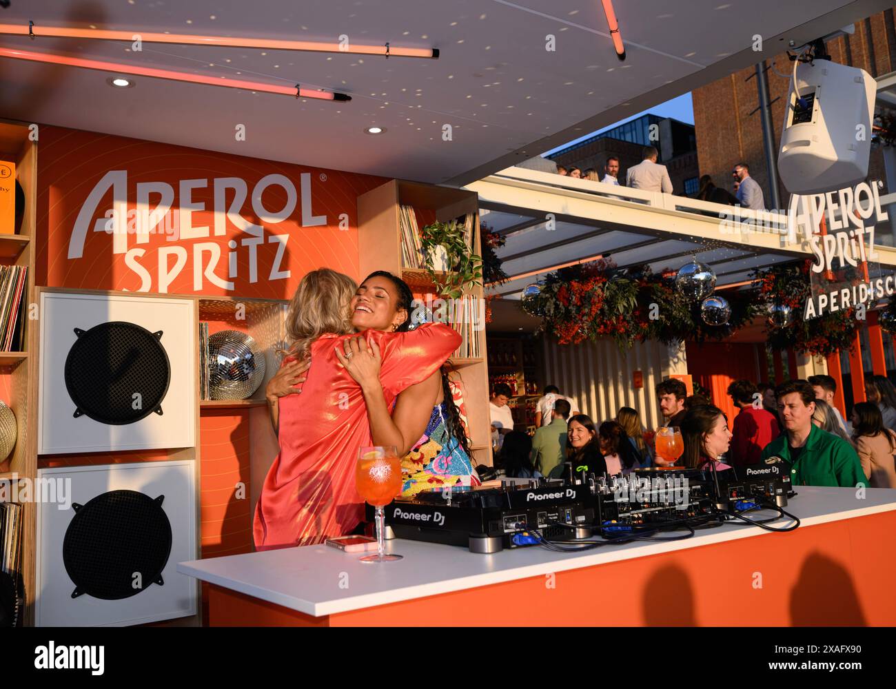 EDITORIAL USE ONLY Vick Hope DJs, alongside competition winner and ...