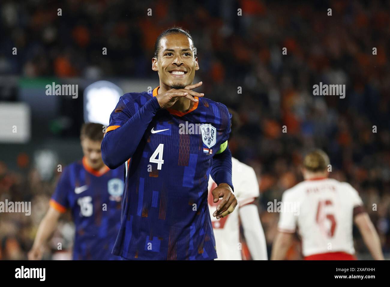 ROTTERDAM - Virgil van Dijk of Holland celebrates the 4-0 during the ...