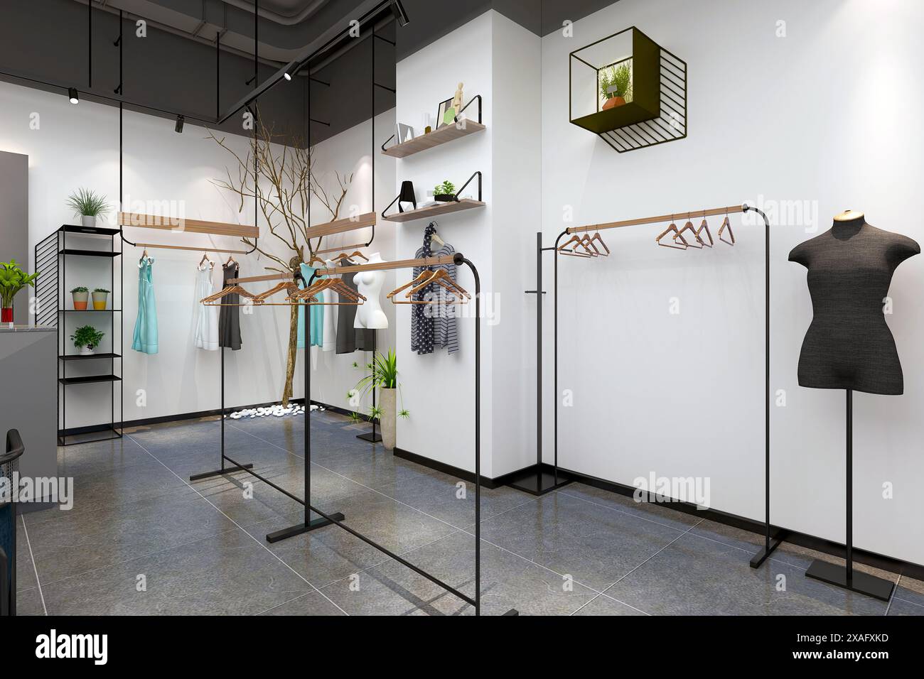 3d render of fashion cloth shop Stock Photo - Alamy