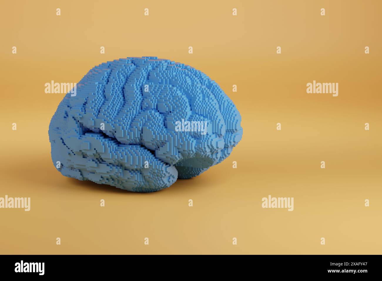 Brain made of small cubes. 3d illustration Stock Photo - Alamy
