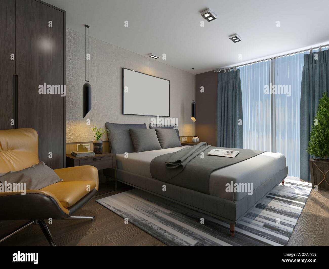 3d render of luxury hotel room Stock Photo - Alamy