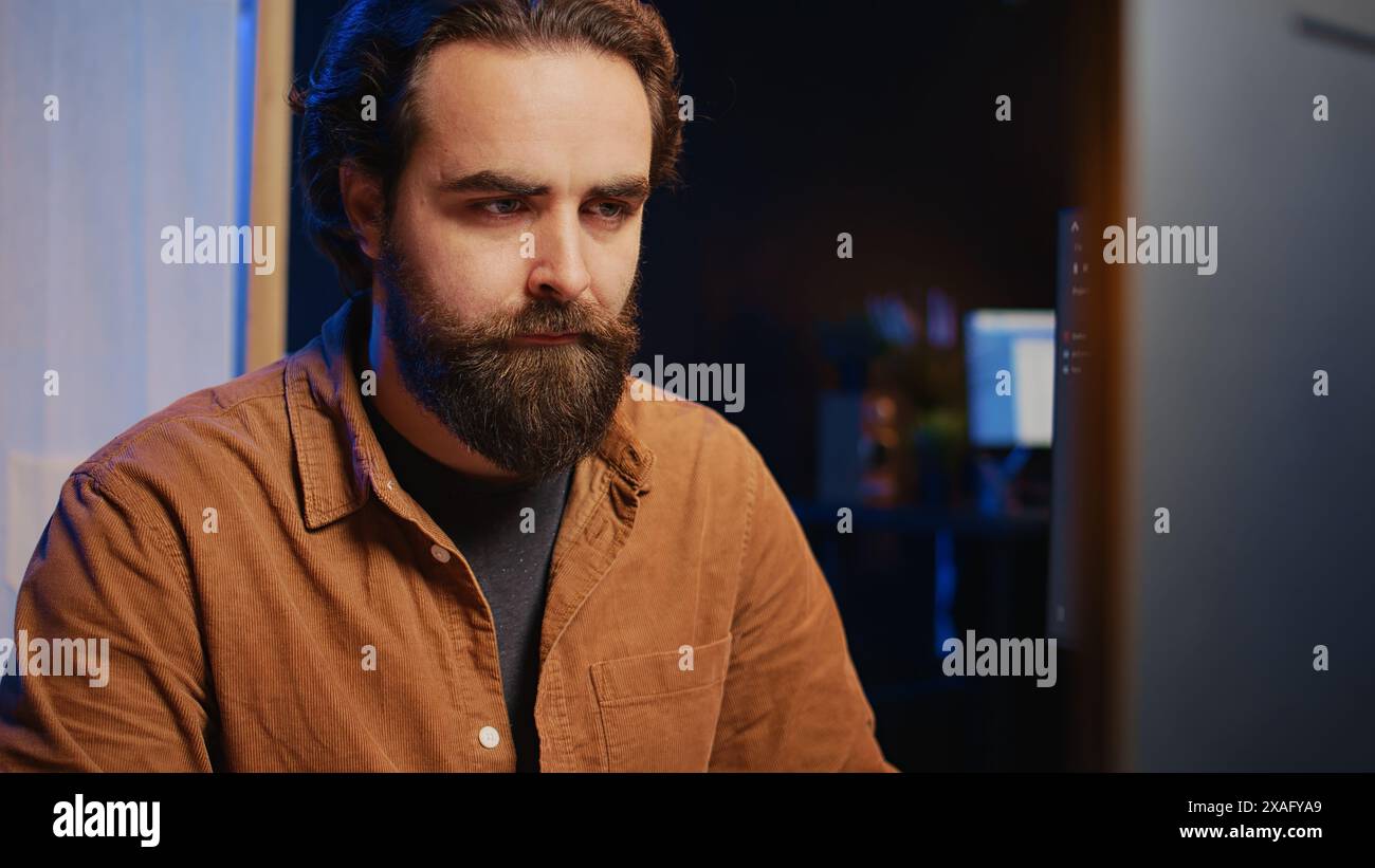 Man deeply focused absorbed in hi-res stock photography and images - Alamy