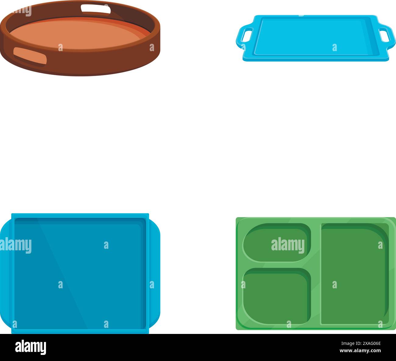 Collection of colorful empty trays in flat design style hi-res stock photography and images - Alamy