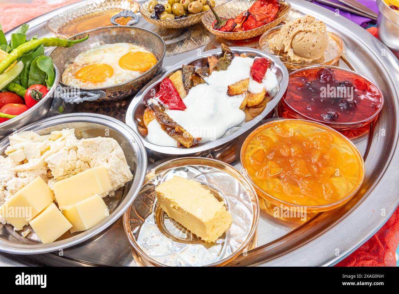 Traditional Turkish Breakfast Table (Serpme Kahvalti). Traditional ...