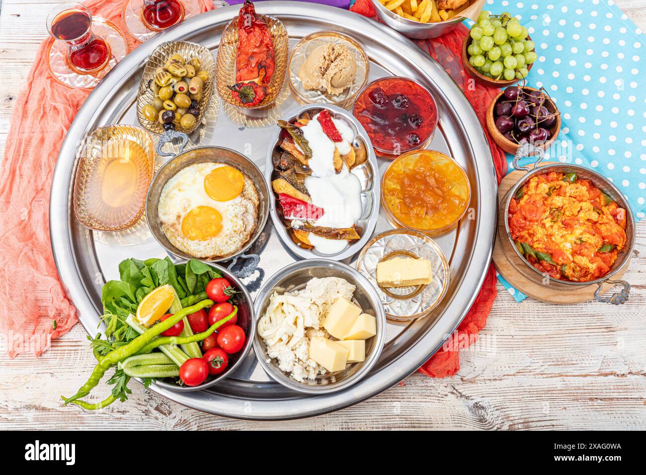 Traditional Turkish Breakfast Table (Serpme Kahvalti). Traditional ...