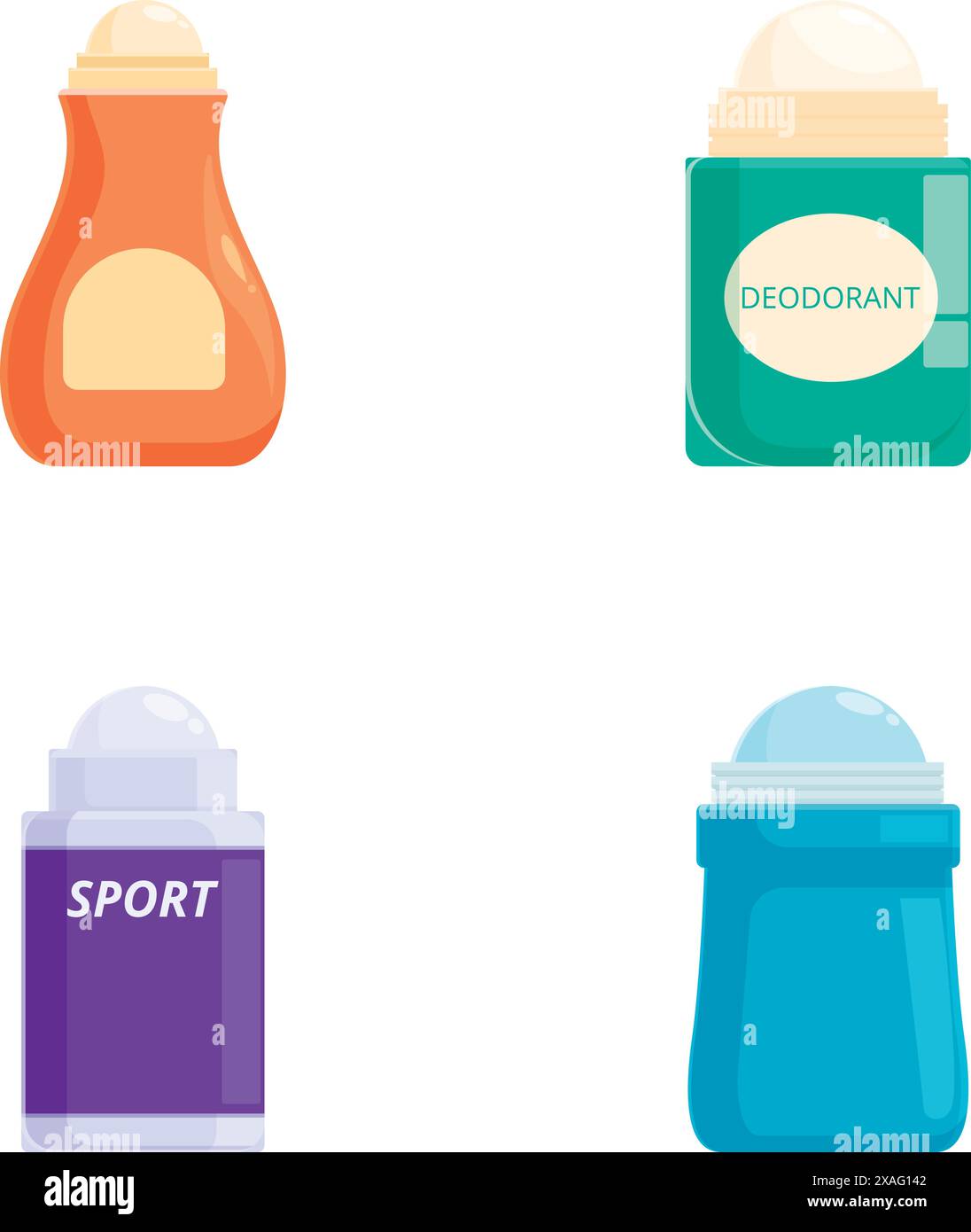 Collection of colorful deodorant packaging designs isolated on a white ...