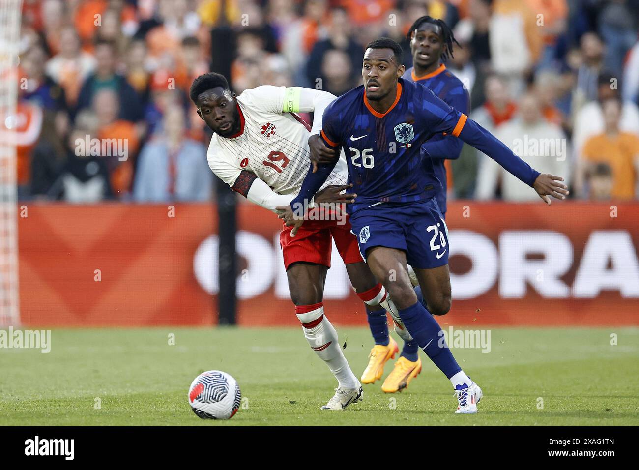 ROTTERDAM - (l-r) Alphonso Davies of Canada, Ryan Gravenberch of ...