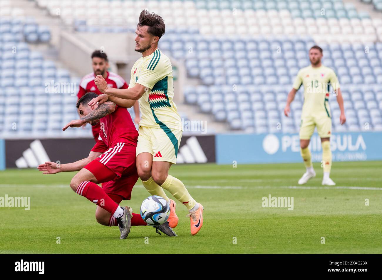 ALGARVE, PORTUGAL - 06 JUNE 2024: Wales' Liam Cullen during the ...
