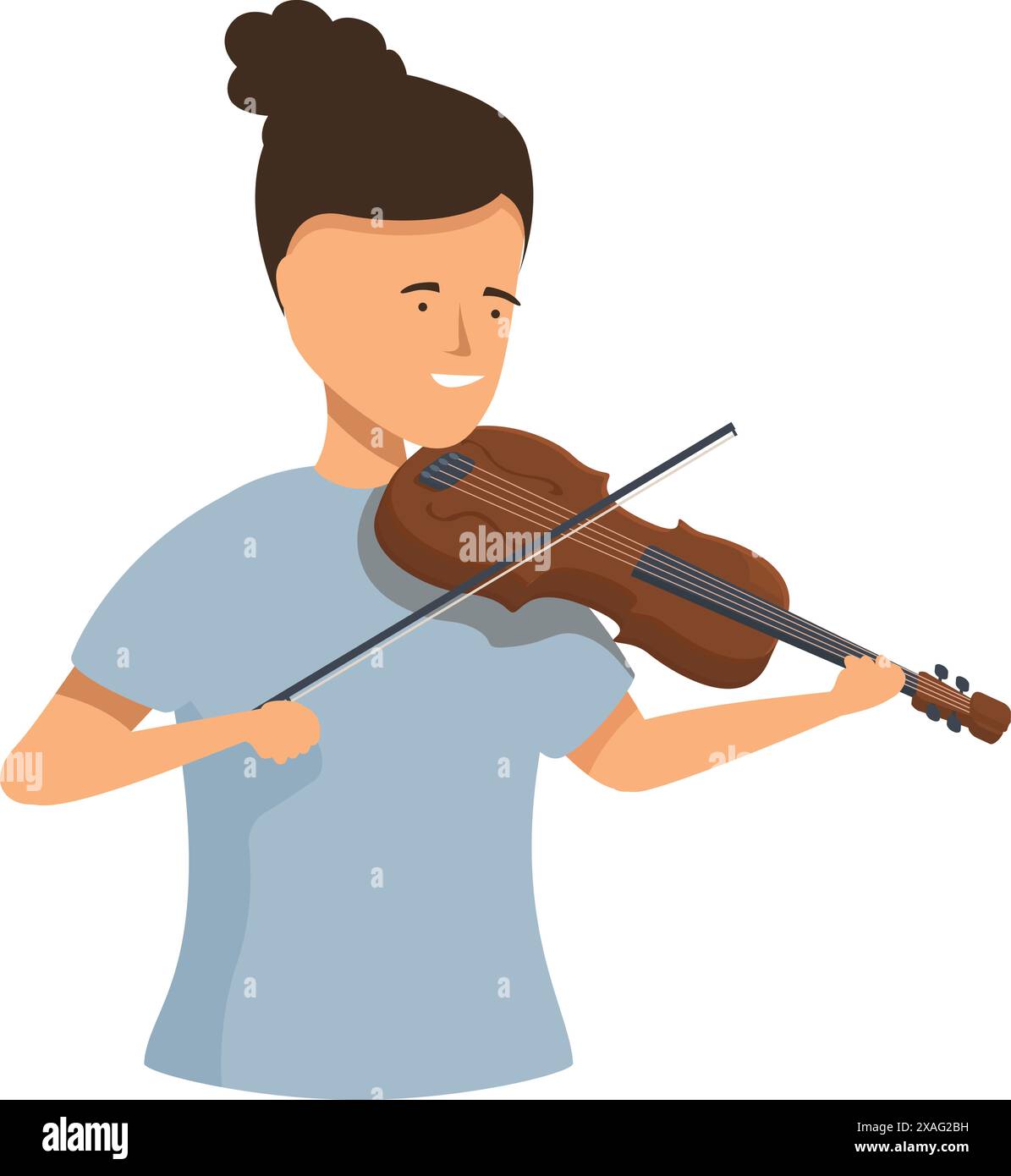 Female musician is playing the violin with a smile on her face Stock ...