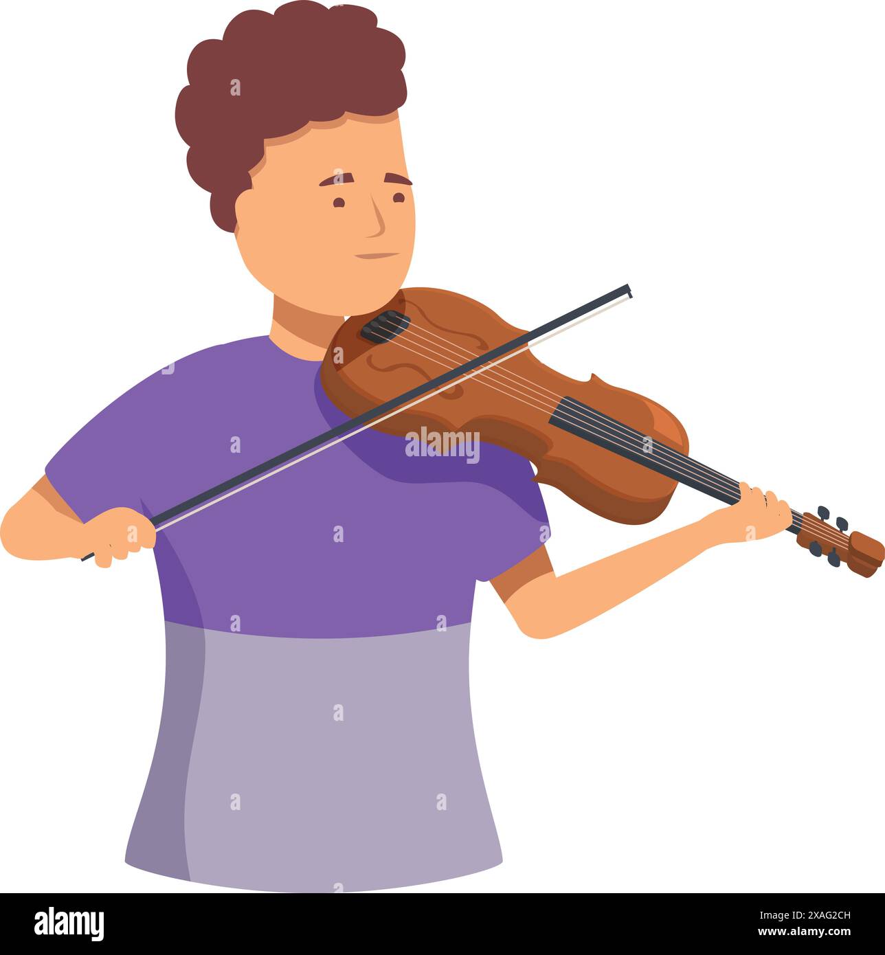 Young musician is playing a beautiful classical piece on his violin ...