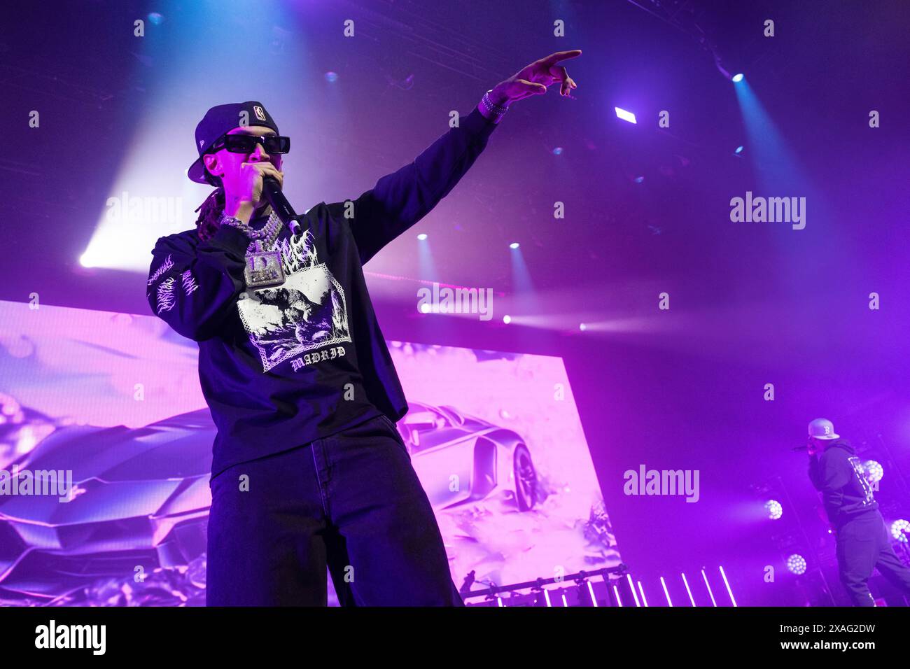EDITORIAL USE ONLY Young Adz from D-Block Europe performs on stage at a ...