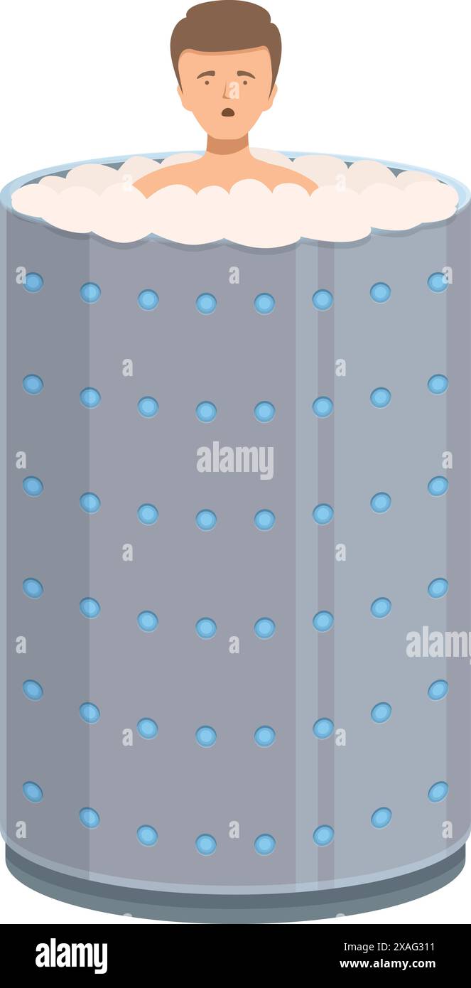 Man is floating in a dark sensory deprivation tank, experiencing a ...