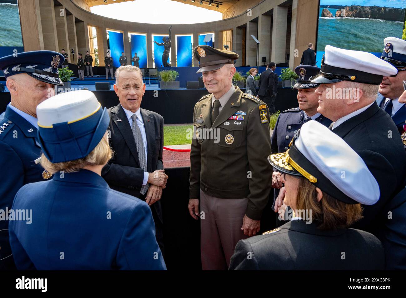 Colleville-sur-Mer, France. 06th June, 2024. American actor and ...