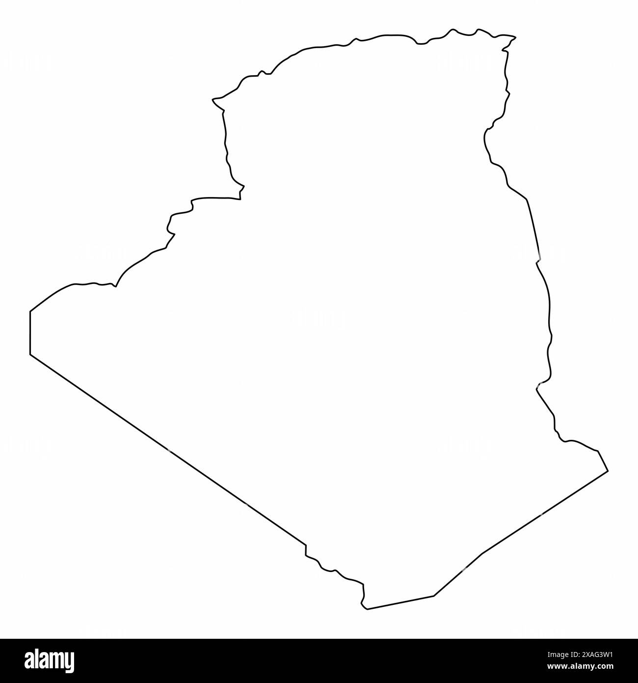 Algeria outline map isolated on white background Stock Vector Image ...