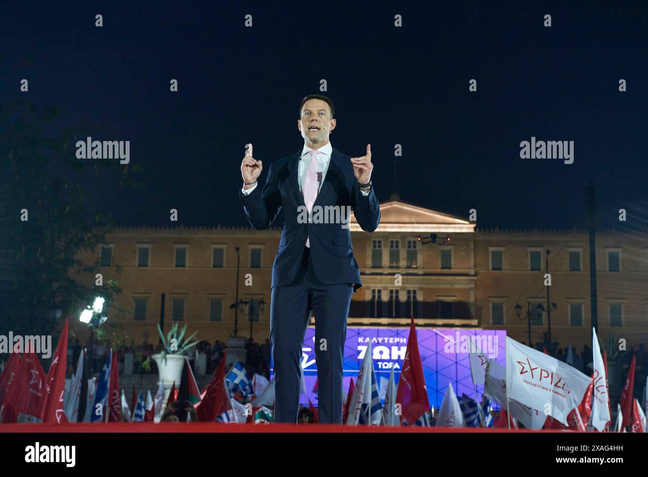 June 6, 2024: SYRIZA leader STEFANOS KASSELAKIS addresses party ...