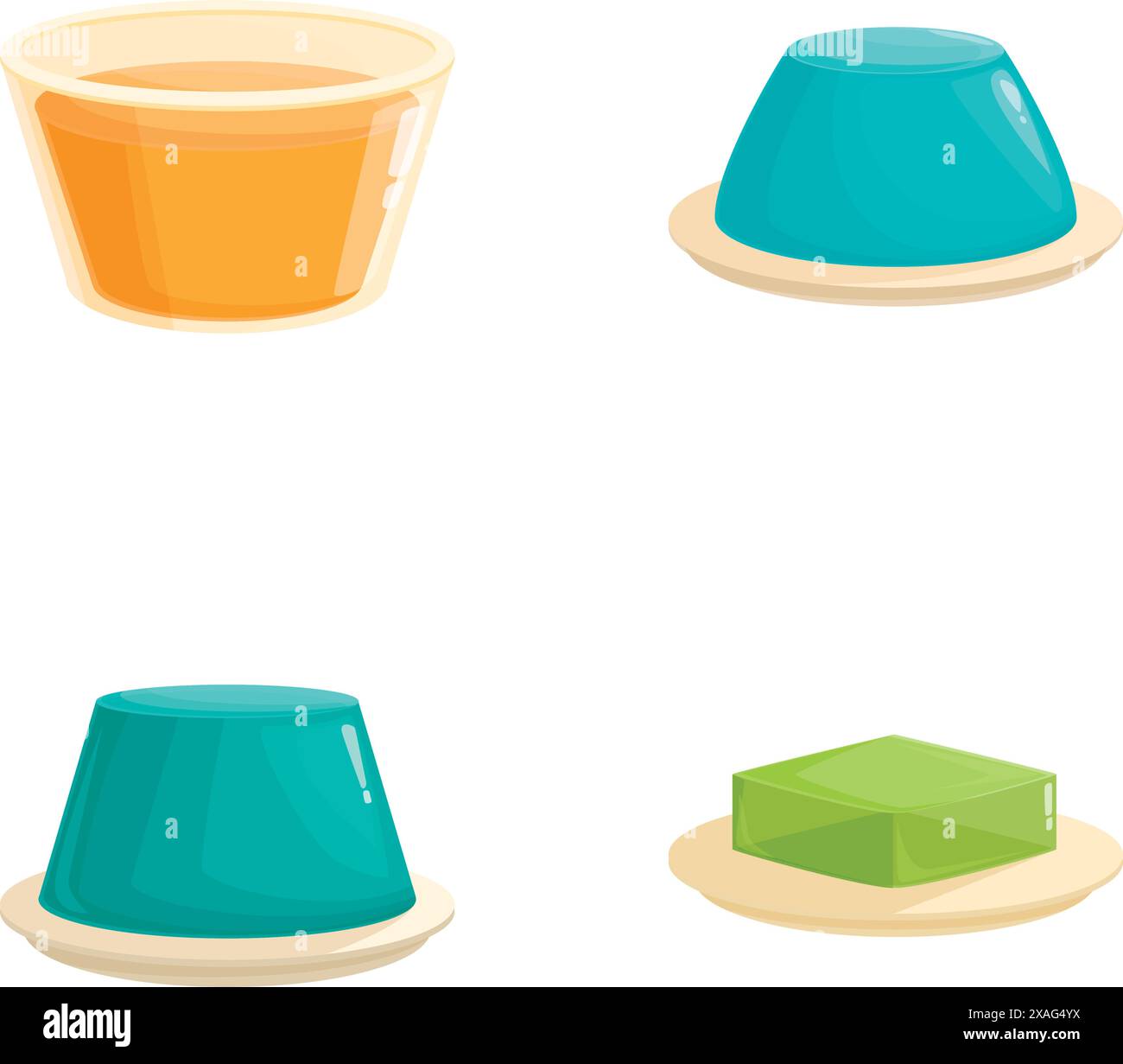 Collection of vibrant gelatin desserts in various shapes and colors ...