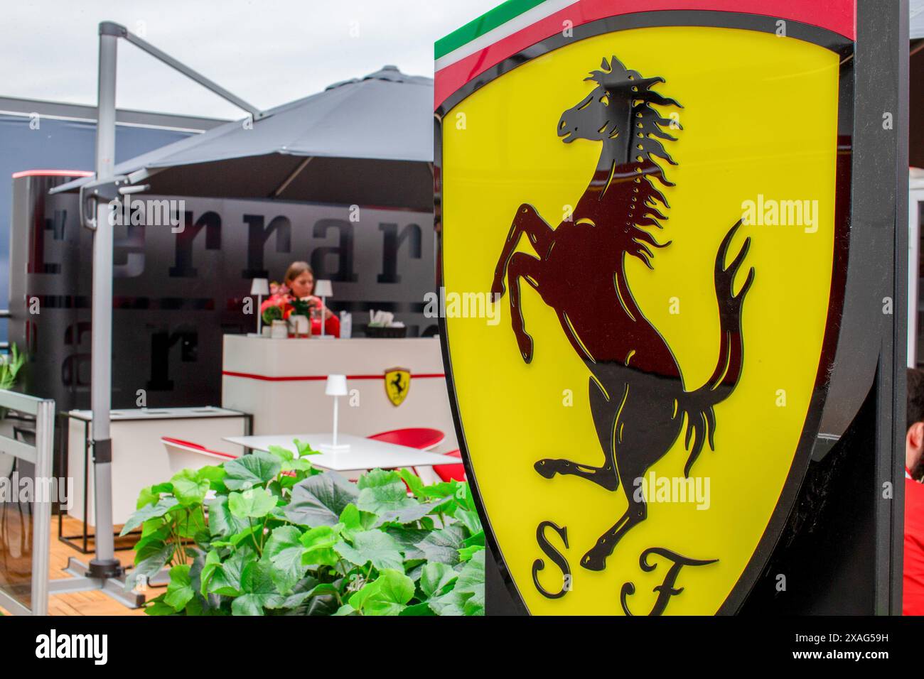 Scuderia Ferrari garage and paddock during Formula 1 Aws Grand Prix du ...