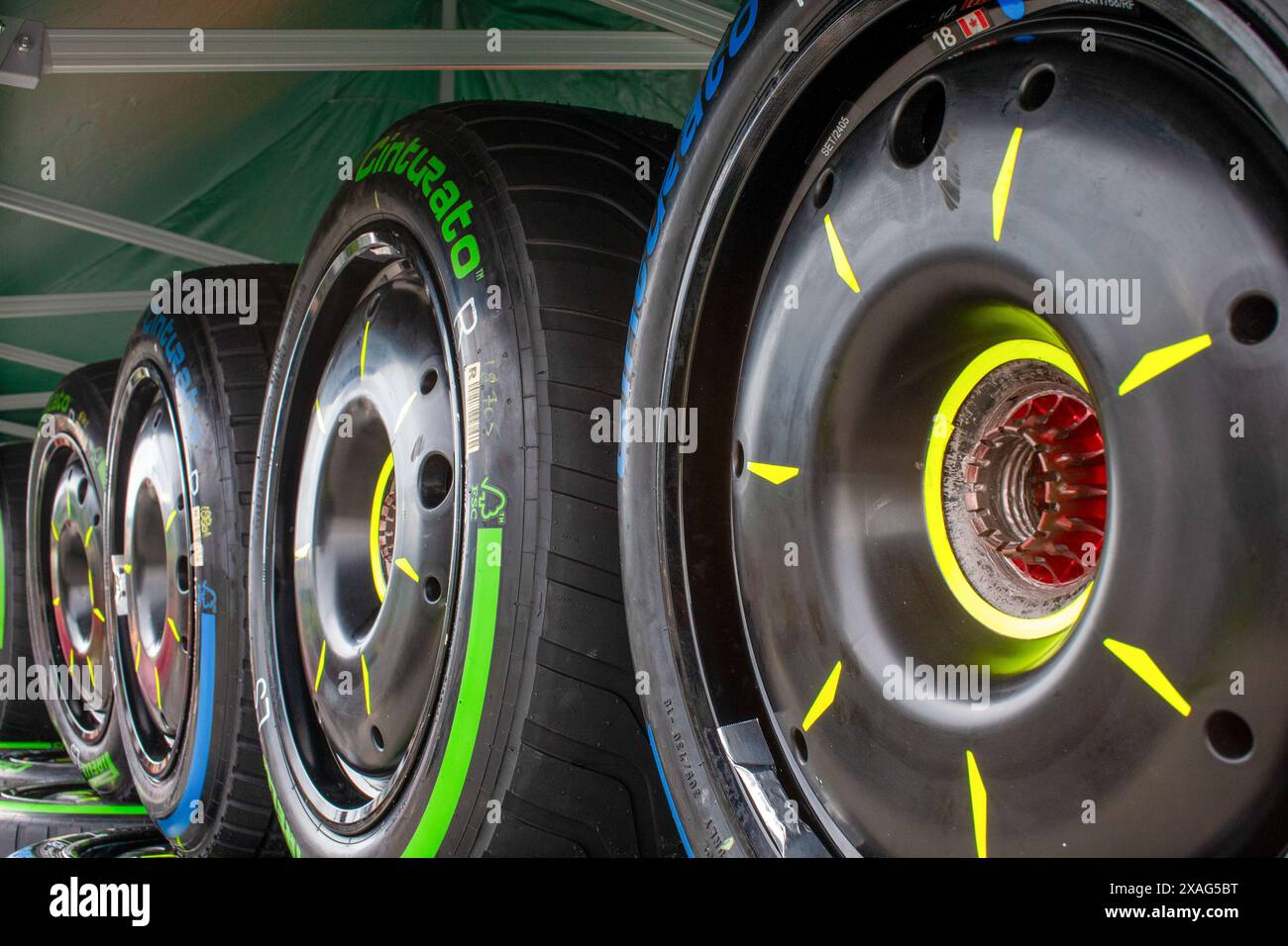Aston Martin Aramco F1 Team wheels with pirelli tyres during Formula 1 ...
