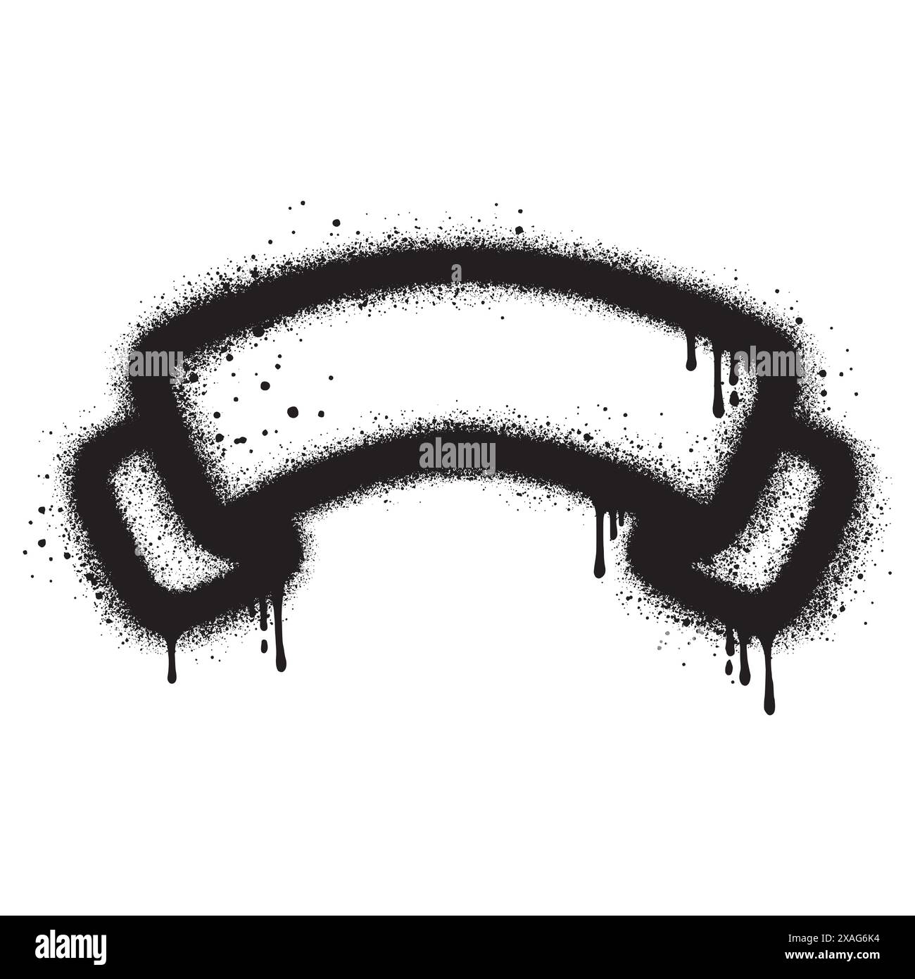 Ribbon icon graffiti with black spray paint. vector illustration Stock ...