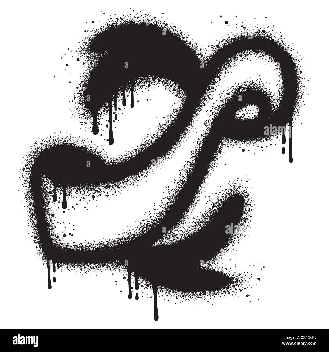Ribbon icon graffiti with black spray paint. vector illustration Stock ...