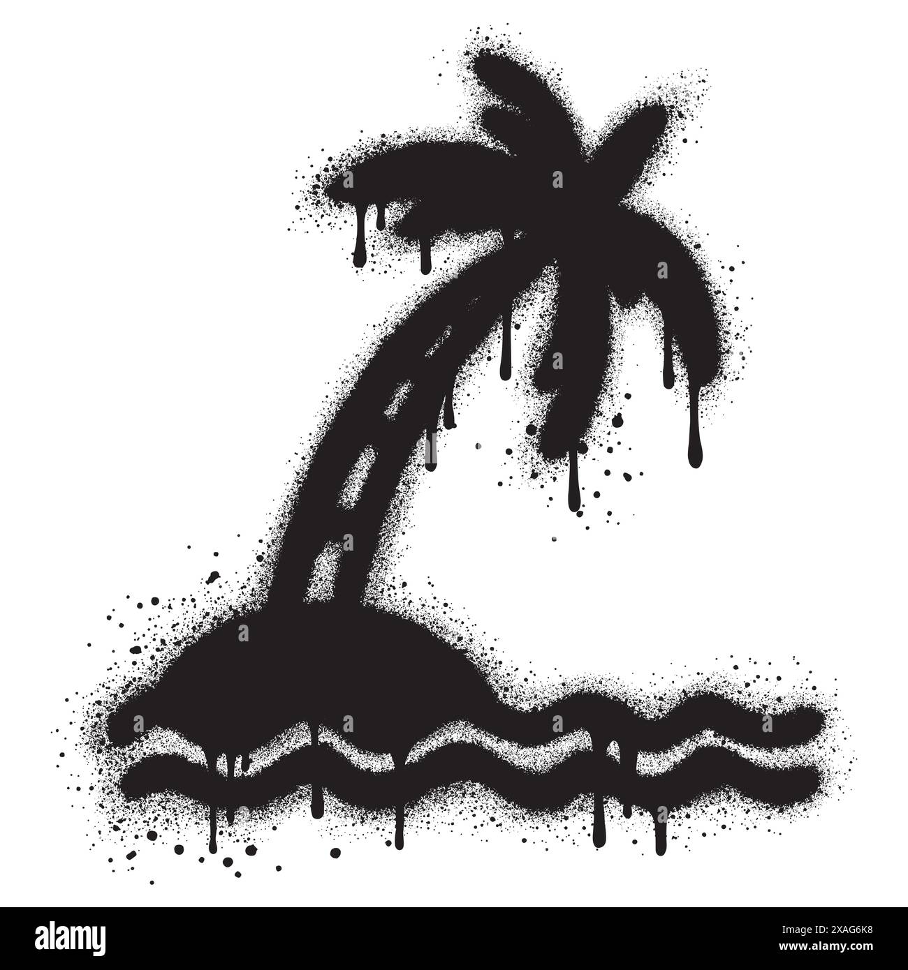 Summer icon Spray Painted Graffiti Sprayed with palm tree isolated on ...