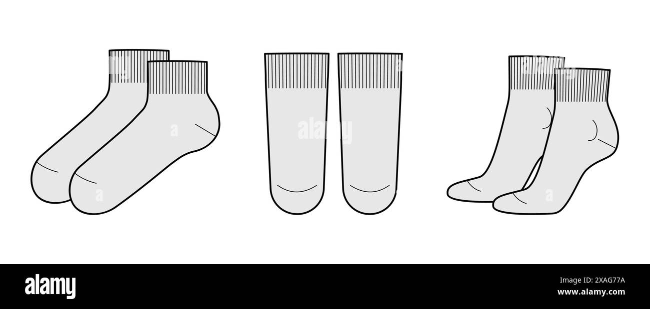 Ankle Socks length set. Fashion hosiery accessory clothing technical ...