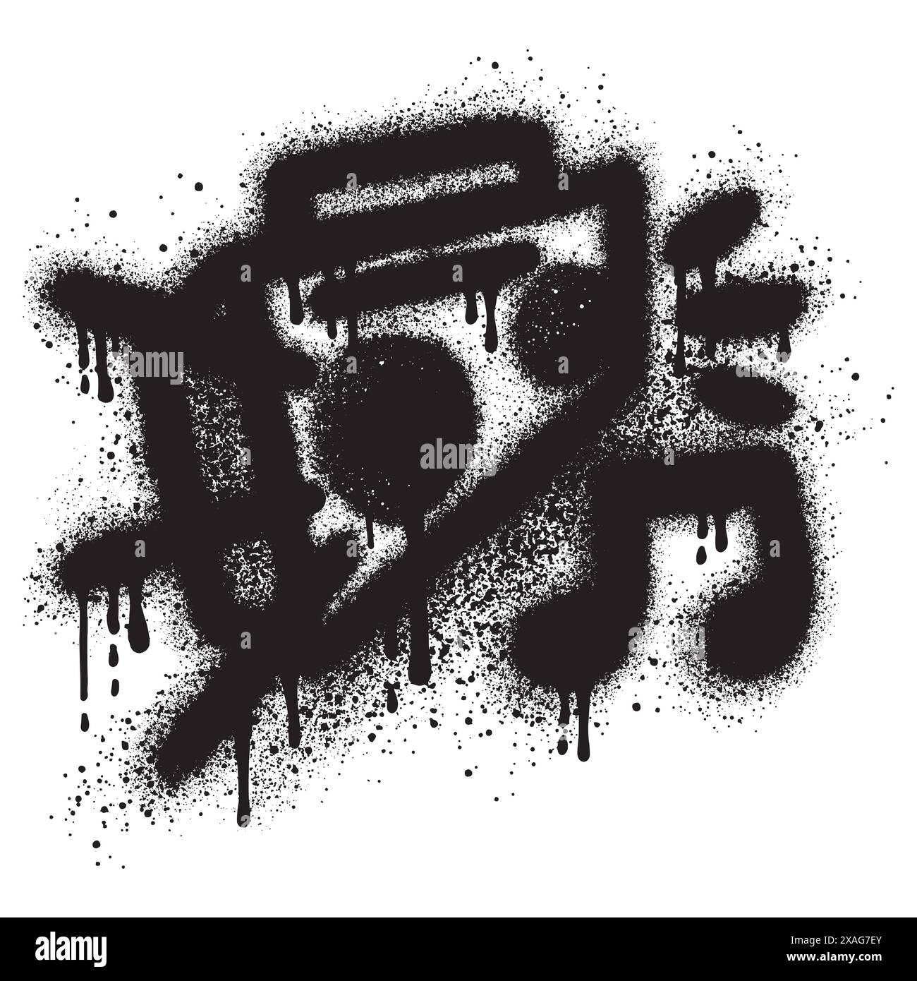 Spray Painted Graffiti television isolated with a white background ...