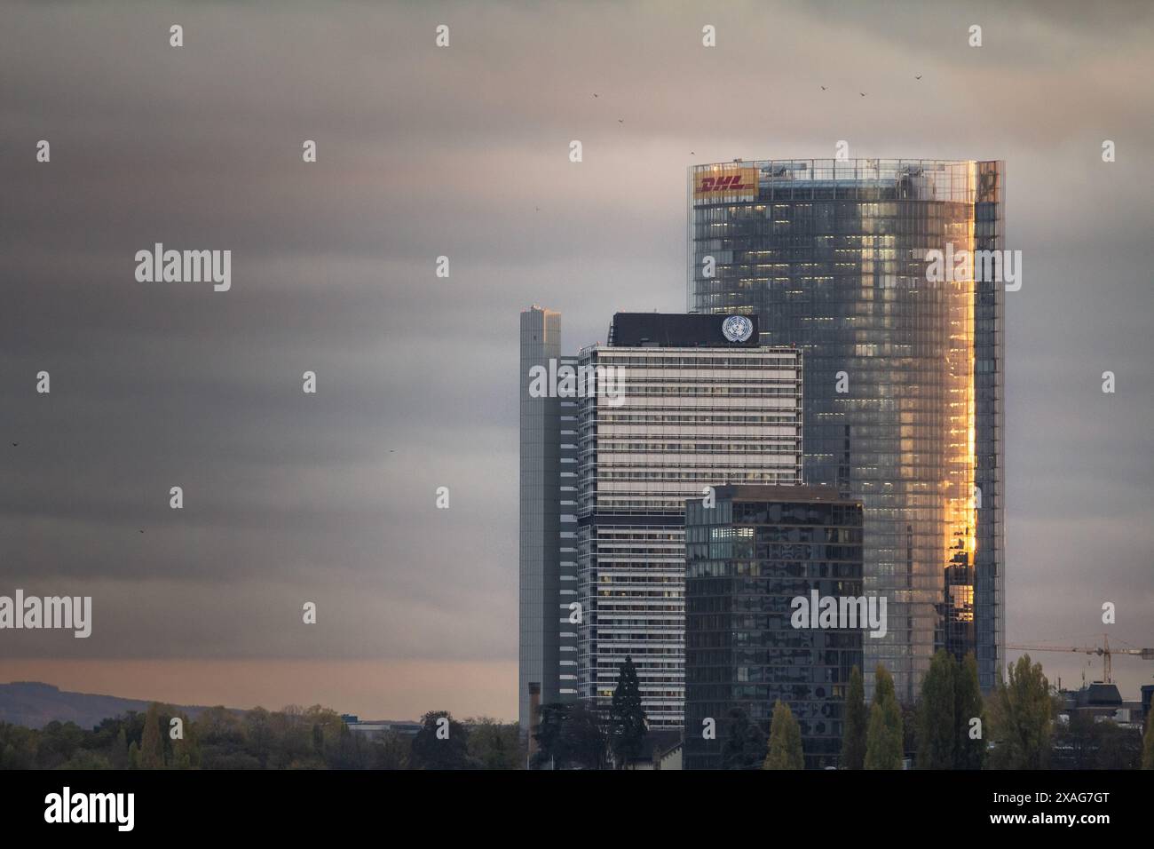 Picture of the bonn skyline with a focus on the UN campus and the ...