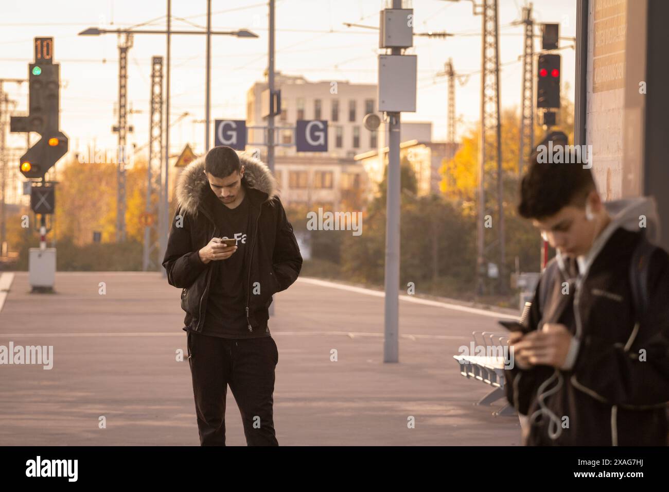 Two men checking train hi-res stock photography and images - Alamy