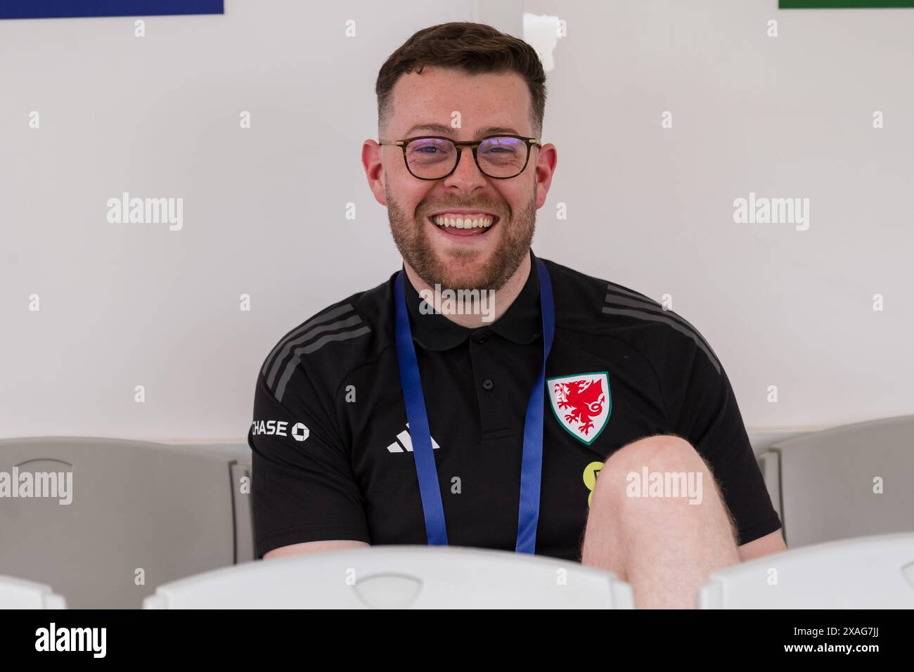 ALGARVE, PORTUGAL - 06 JUNE 2024: Wales’ Team Operations Rhys Herbert ...