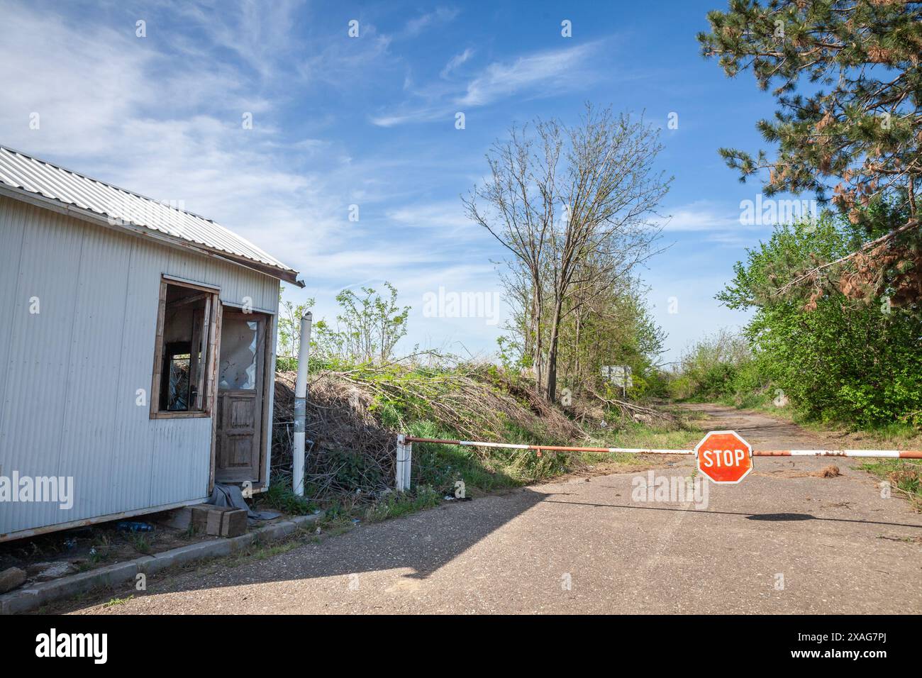 Picture of the abandoned border crossing of Berkasovo, serbia, at the ...