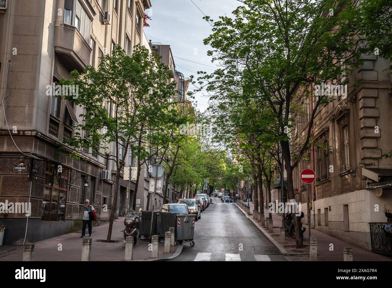 A serene view of Dositejeva Ulica street in the Dorcol neighborhood of ...