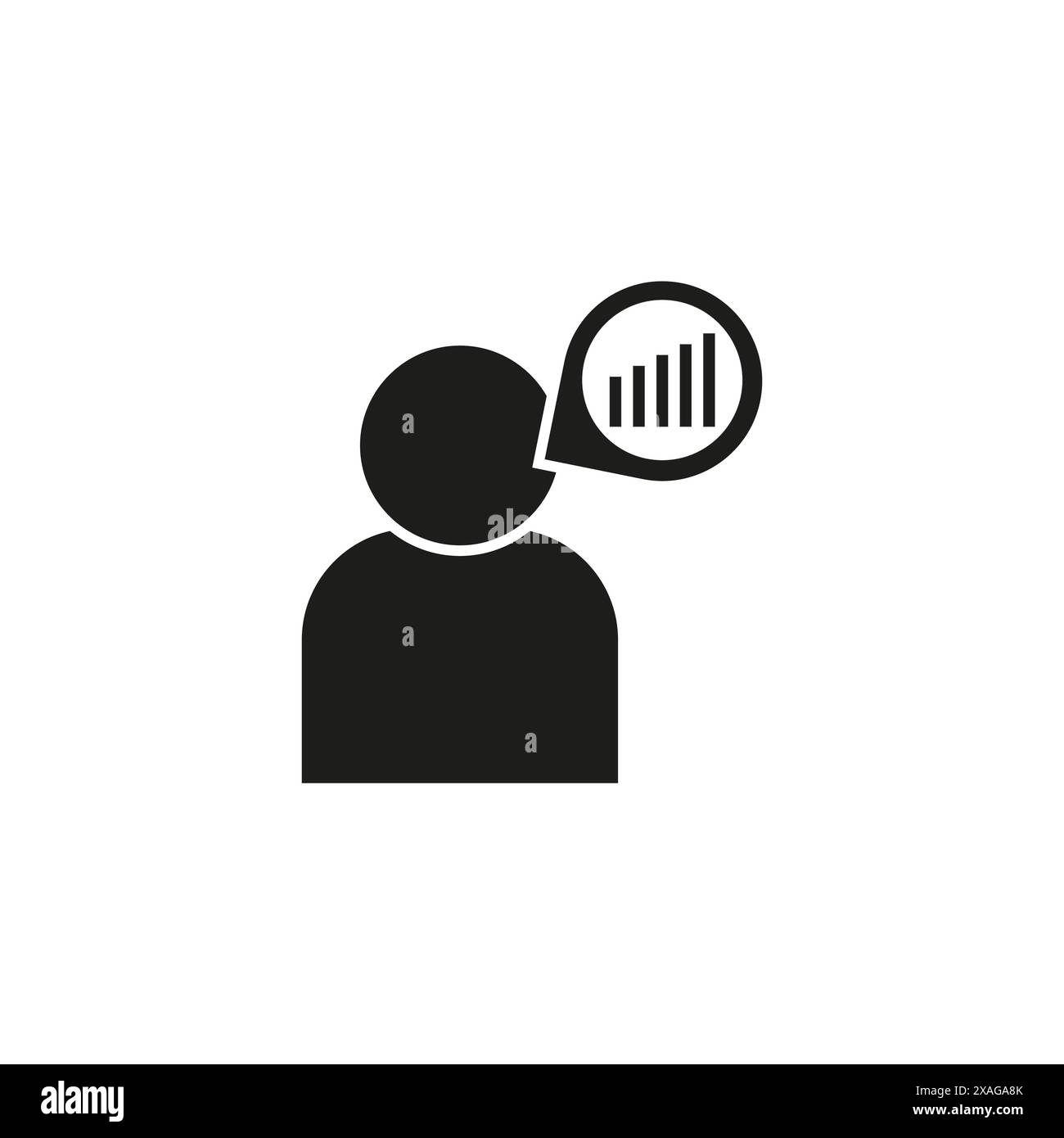 User with chart icon. Data analysis symbol. Vector illustration Stock ...