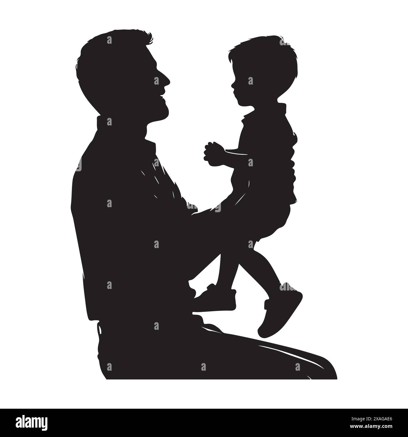 Father and son. Vector isolated illustration on white background ...