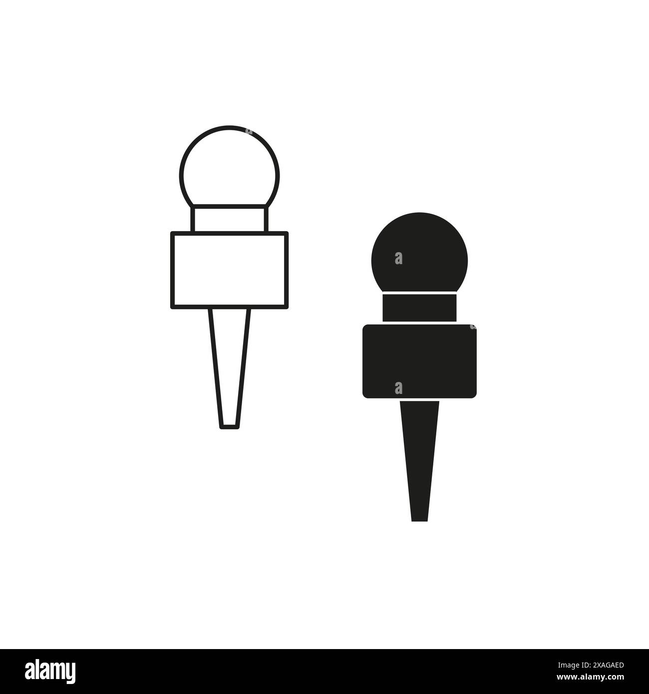 Microphone icon set. Simple vector symbols. Black and white design ...