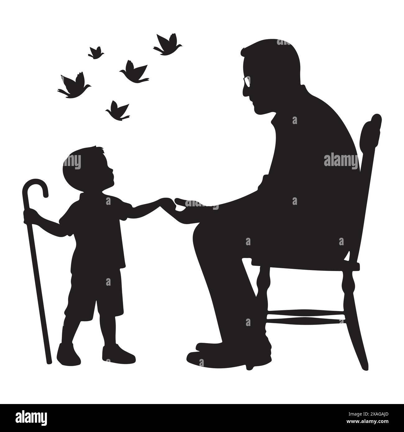 Father and son. Vector isolated illustration on white background ...