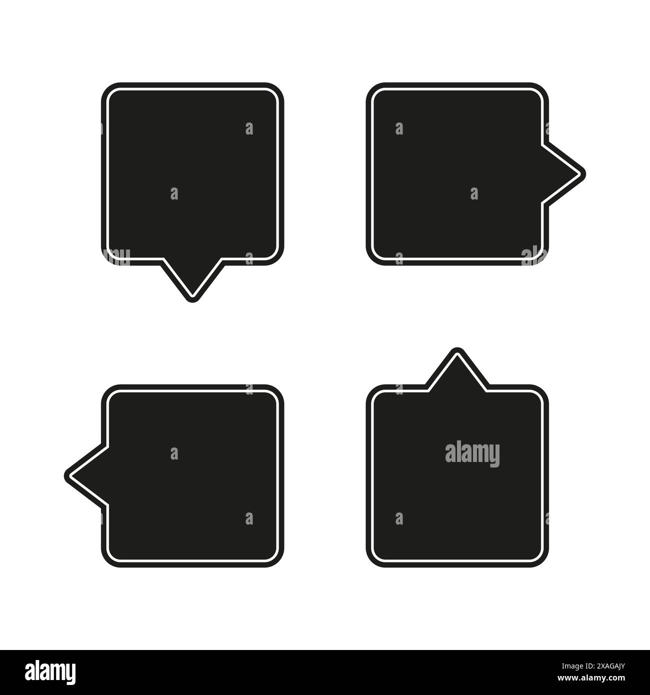 Speech bubble icons. Different arrow styles. Minimalist black shapes ...