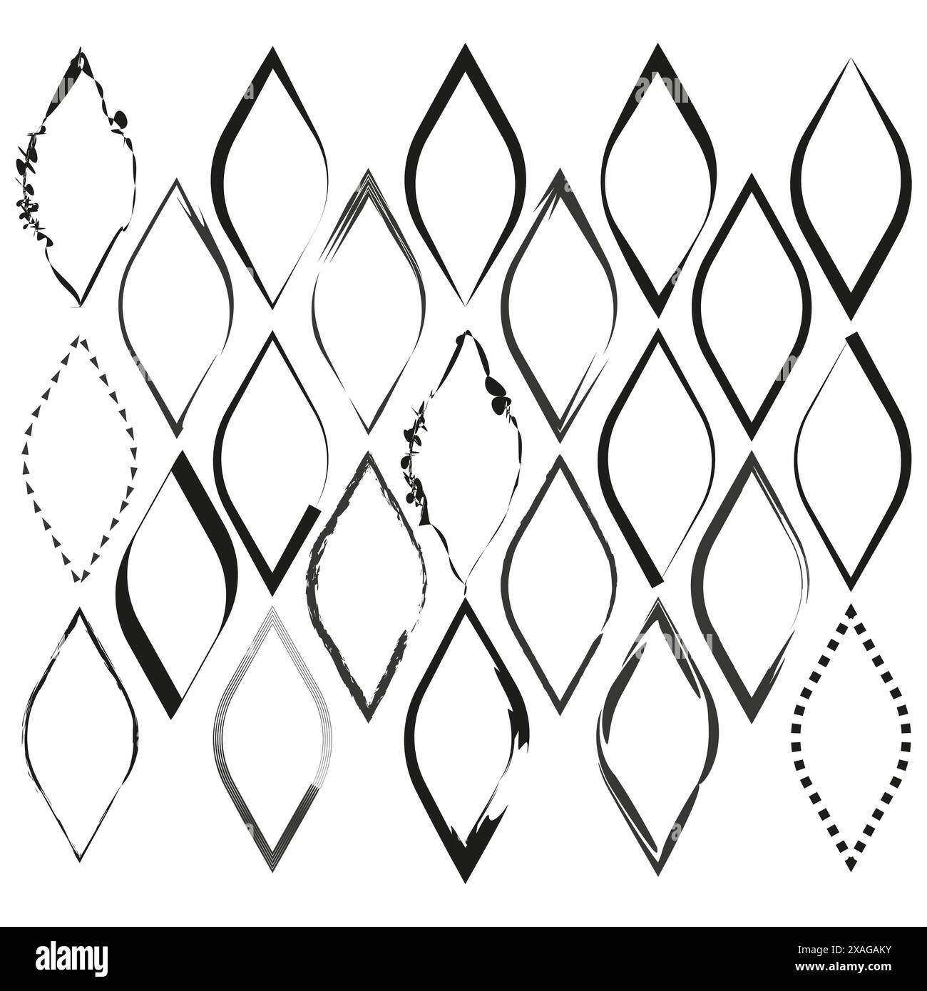 Abstract diamond shapes. Distressed and clean vector patterns. Black ...