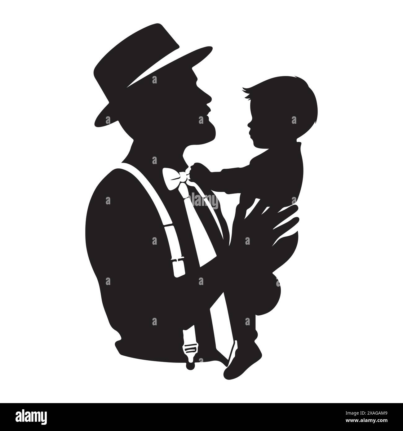 Father and son. Vector isolated illustration on white background ...