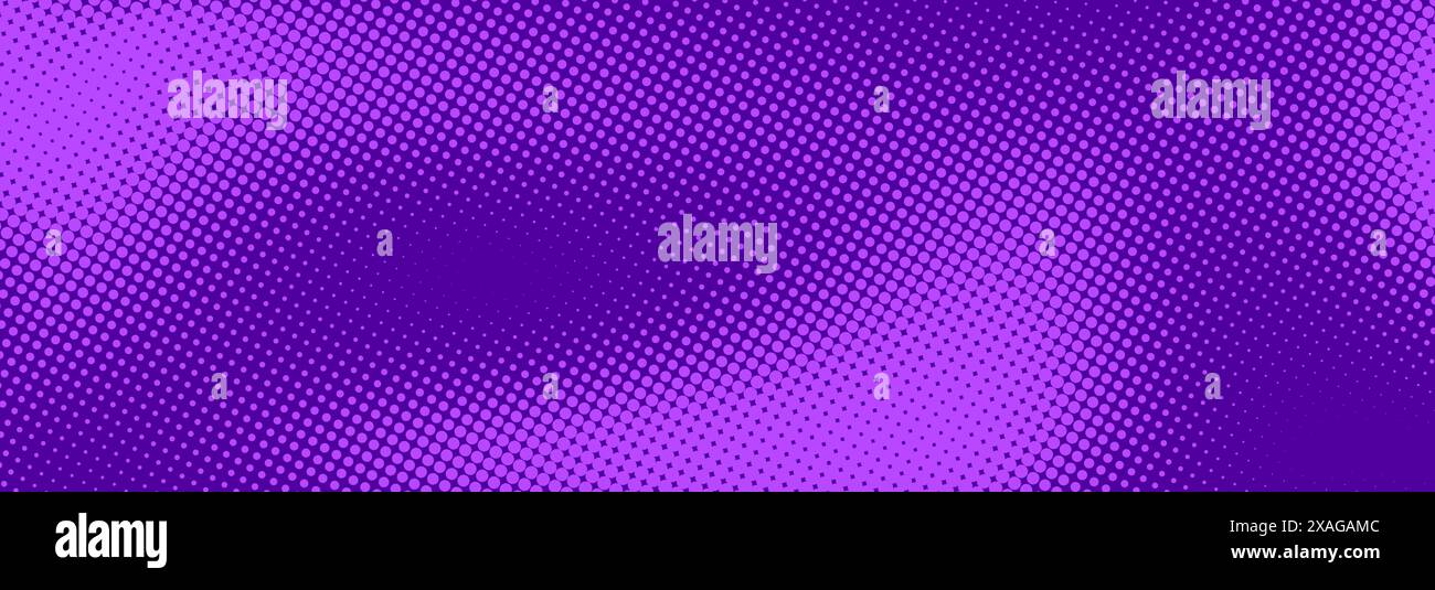 Purple halftone pattern. Retro comic gradient background. Violet ...