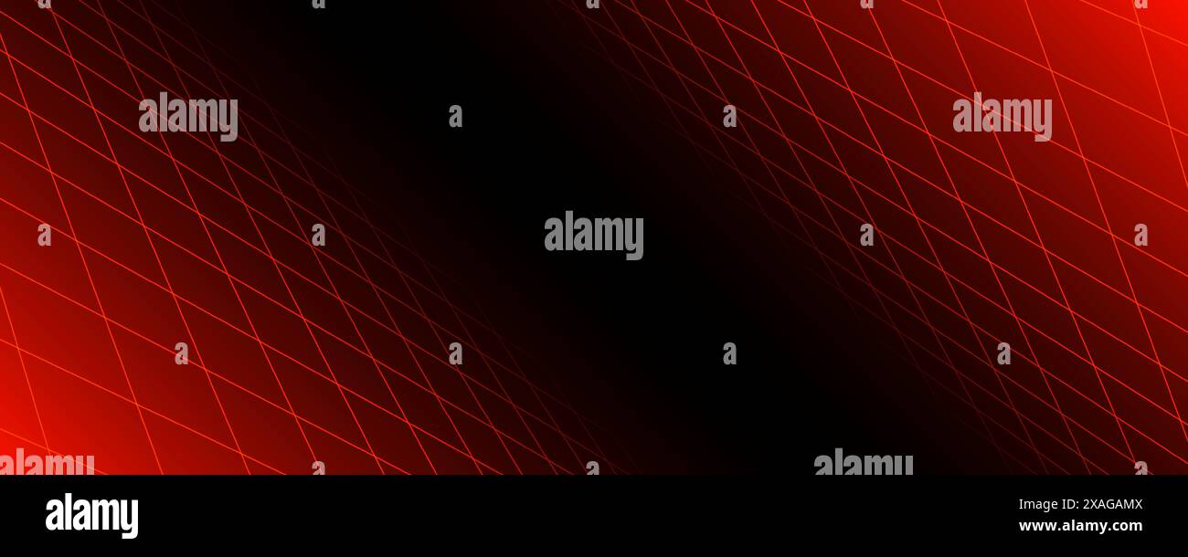 Red glowing neon wireframe background. Shining checkered diagonal grid ...