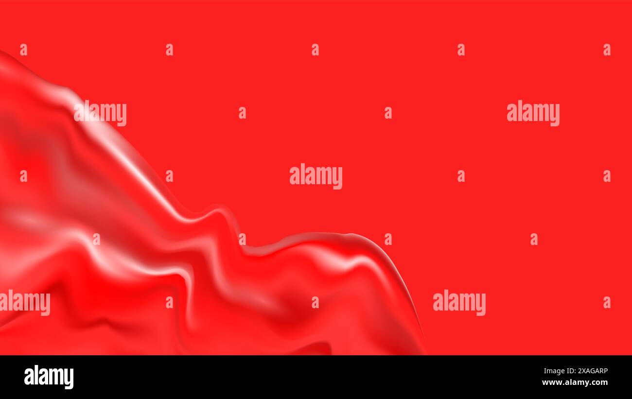 3d design with silk texture cloth background. Red silk drapery ...