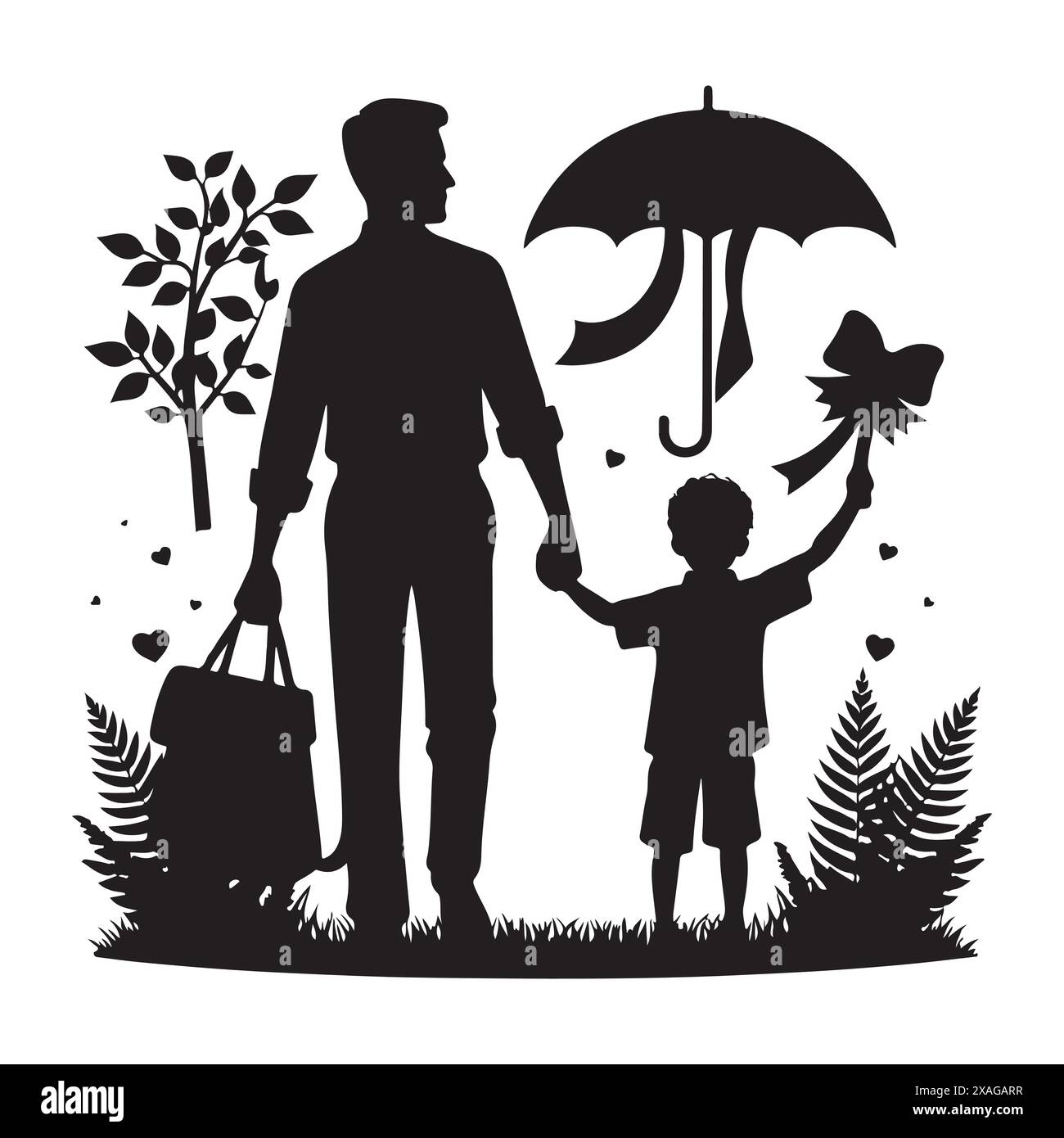 Father and son. Vector isolated illustration on white background ...