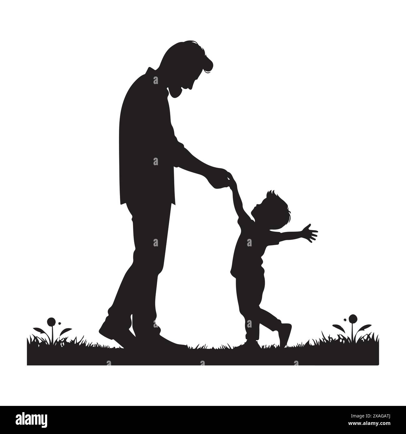 Father and son. Vector isolated illustration on white background ...
