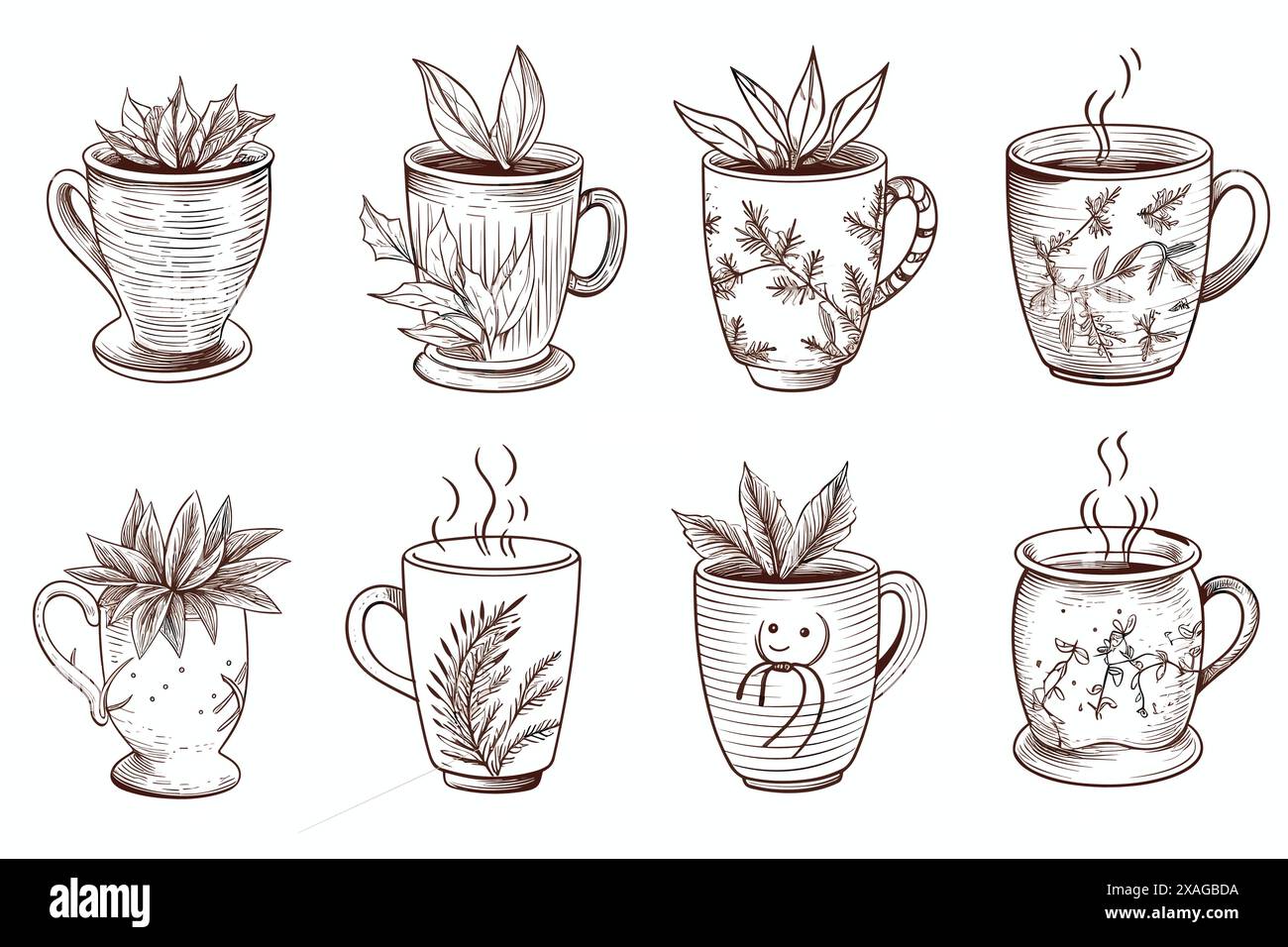 cup of coffee, tea. Sketch on transparent background Stock Vector Image ...