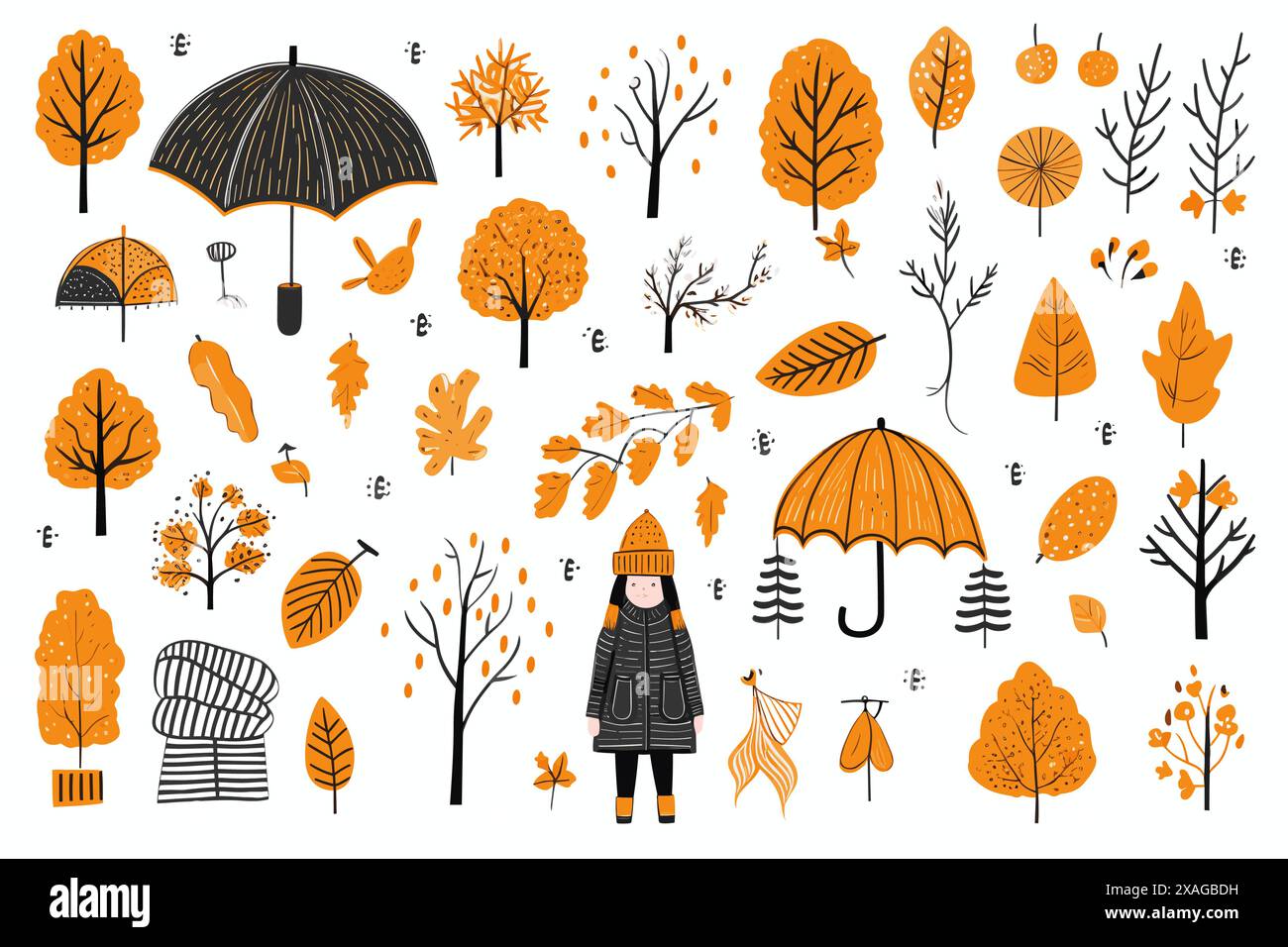 Yellow trees in fall Stock Vector Images - Alamy